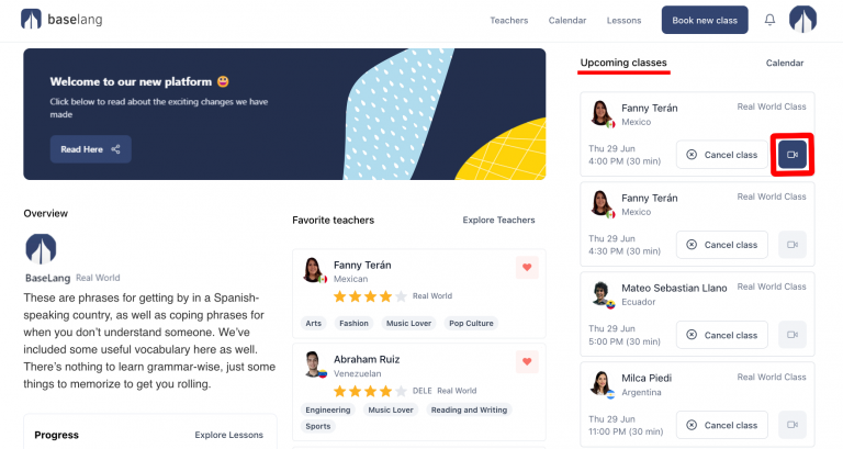 It’s time for my class. What happens now? - BaseLang